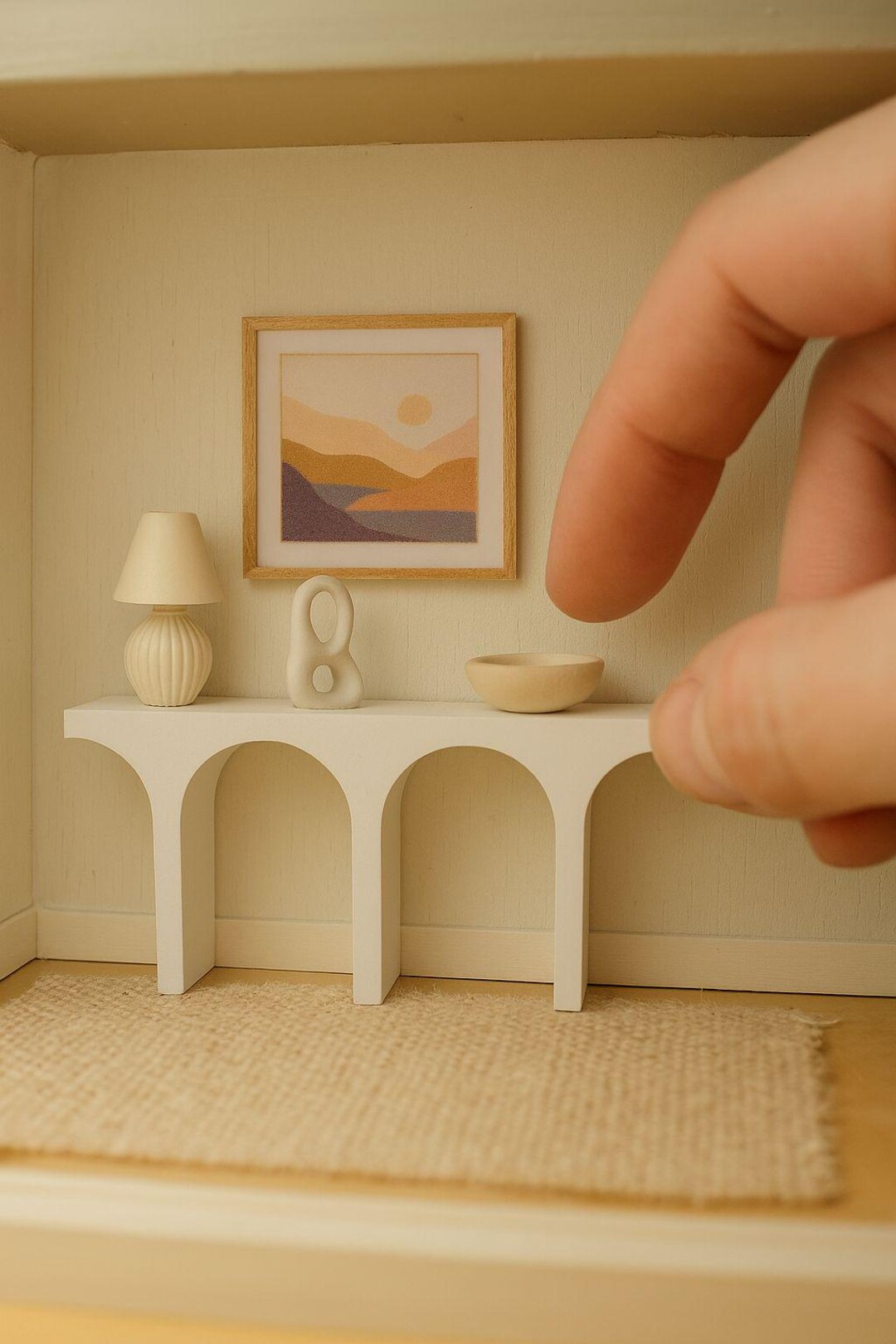 Free STL File | 3D Printable Miniature Console Table | Modern Dollhouse ...