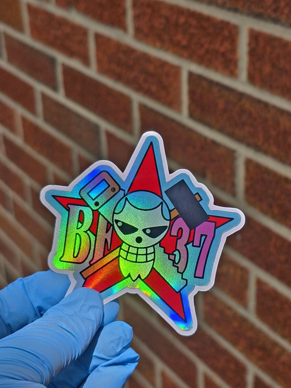 One Piece Franky Jolly Roger | Easy-peel | Holographic - Etsy