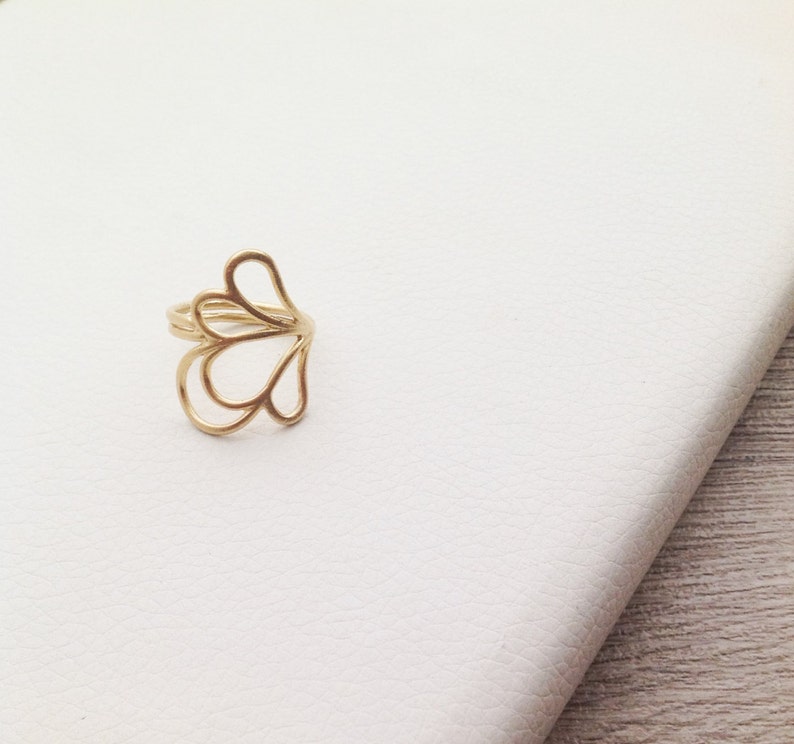 Solid Gold Ring Unique Rings for Her Gold Ring Flower Ring - Etsy