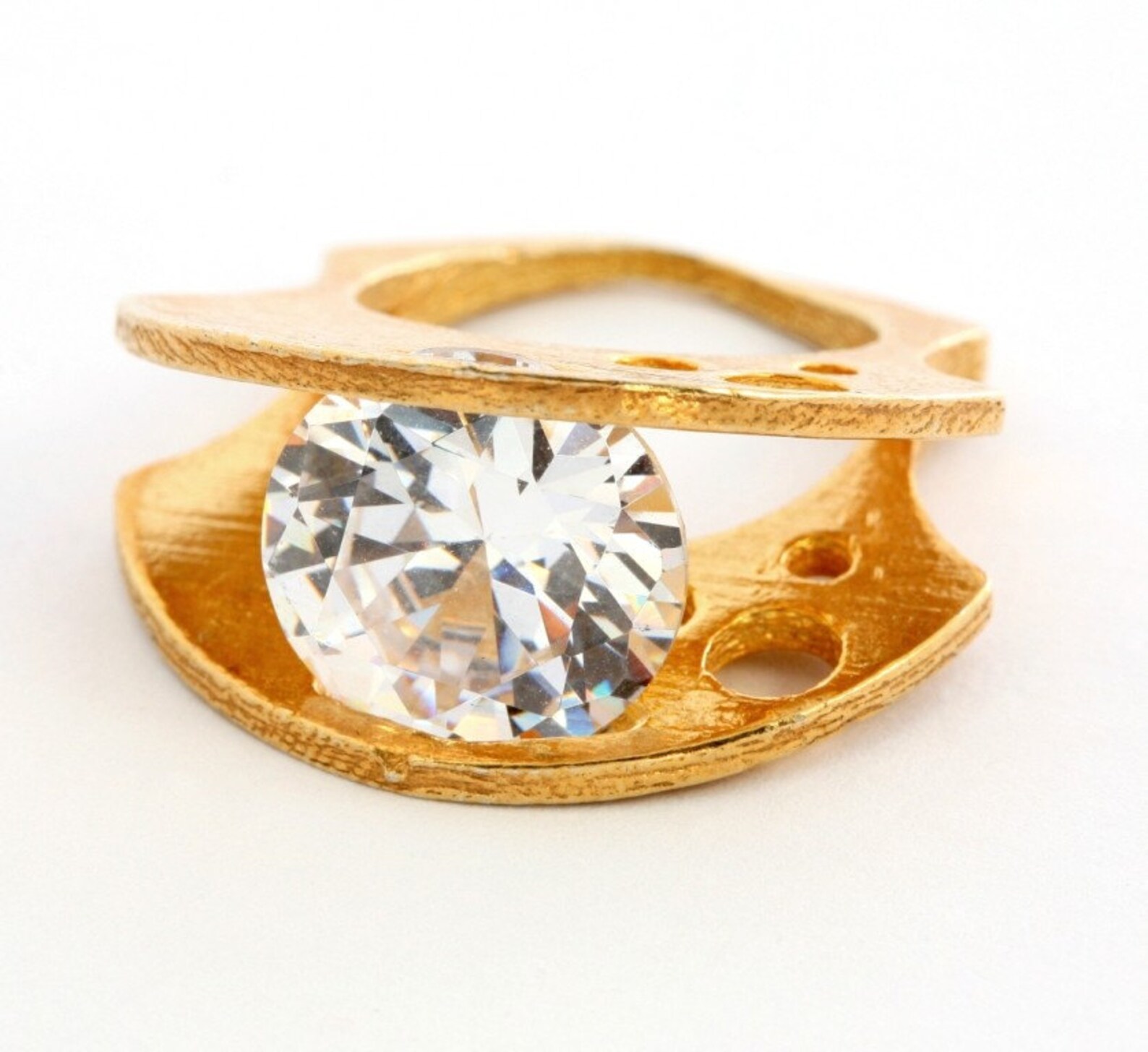 Unique Gemstone Ring. CZ Wedding Ring. 14K Gold Engagement - Etsy