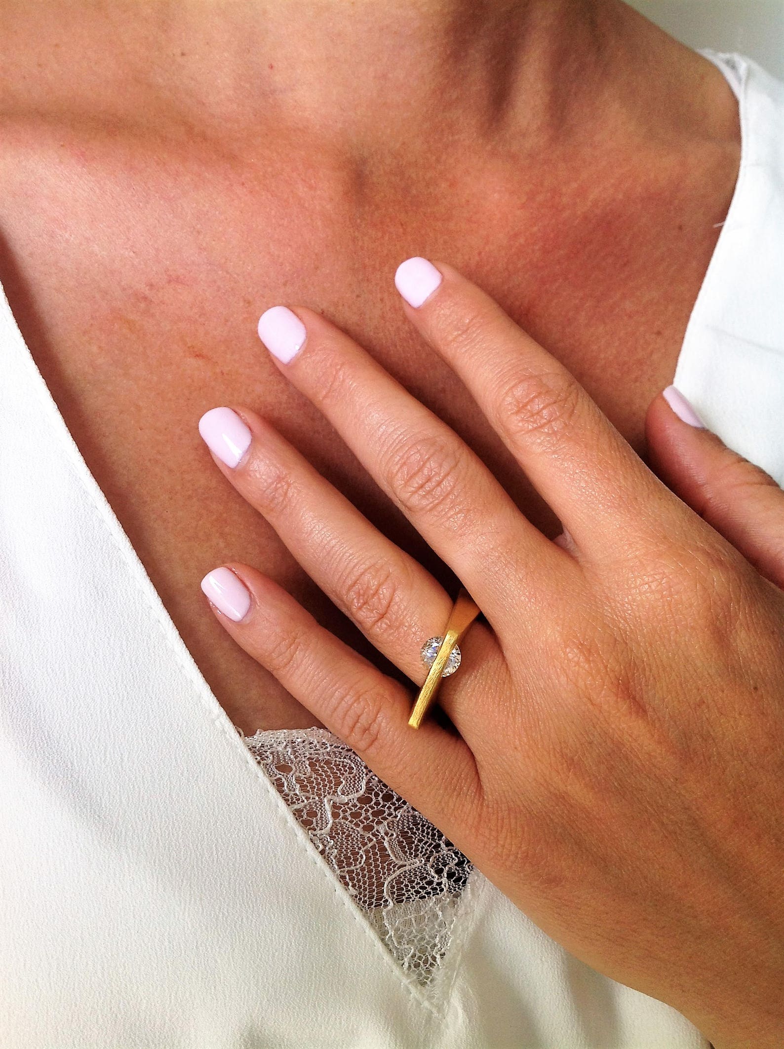 Unique Gold Engagement Ring Square Gold Ring Geometric Gold | Etsy