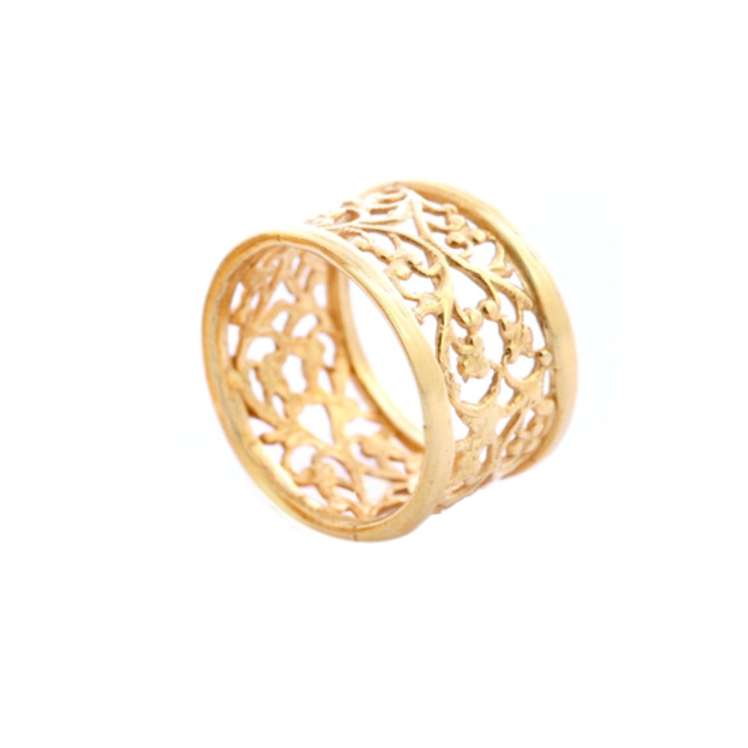 Filigree Ring, Textured Ring, Gold Filigree Jewelry, Plated Filigree ...