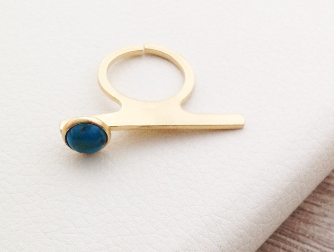 Unique Ring, Stackable Ring, Women's Gemstone Jewelry, Turquoise Stone ...