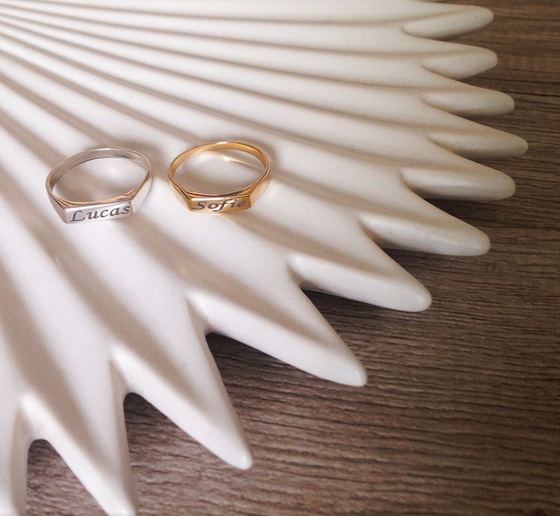 Personalized Skinny Ring Stacking Custom Name Ring Children | Etsy