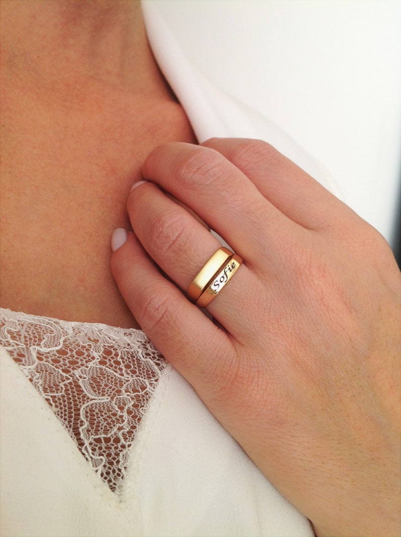 Personalized Skinny Ring Stacking Custom Name Ring Children | Etsy