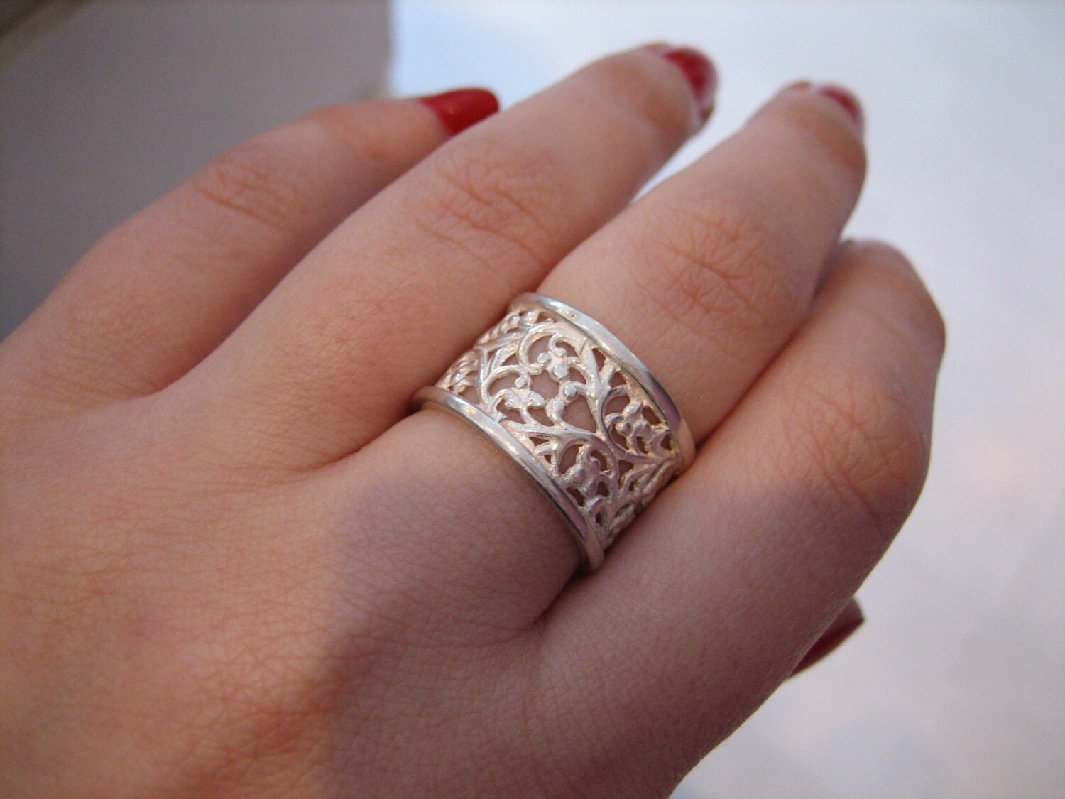 Filigree Ring Textured Ring Gold Filigree Jewelry Plated | Etsy