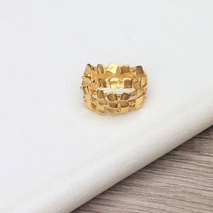 Gold Statement Ring Unique Ring Contemporary Ring Gold - Etsy