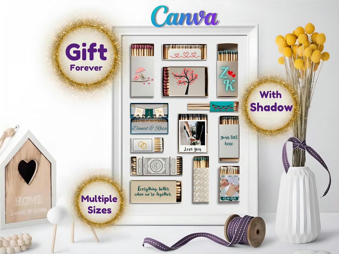 Custom Matchbox Template: DIY Wedding Favors, Valentine Day Gift ...