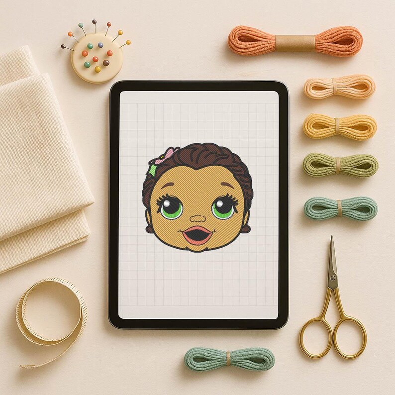 Embroidery Design Doll Face - 3 Sizes - Etsy New Zealand