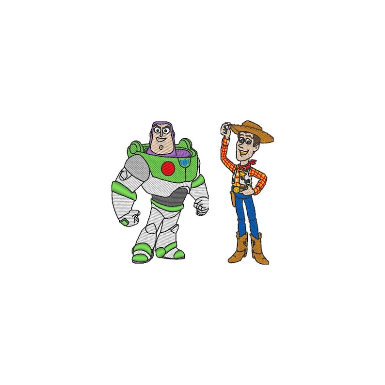 Embroidery Design Woody and Buzz - 2 Designs - Etsy