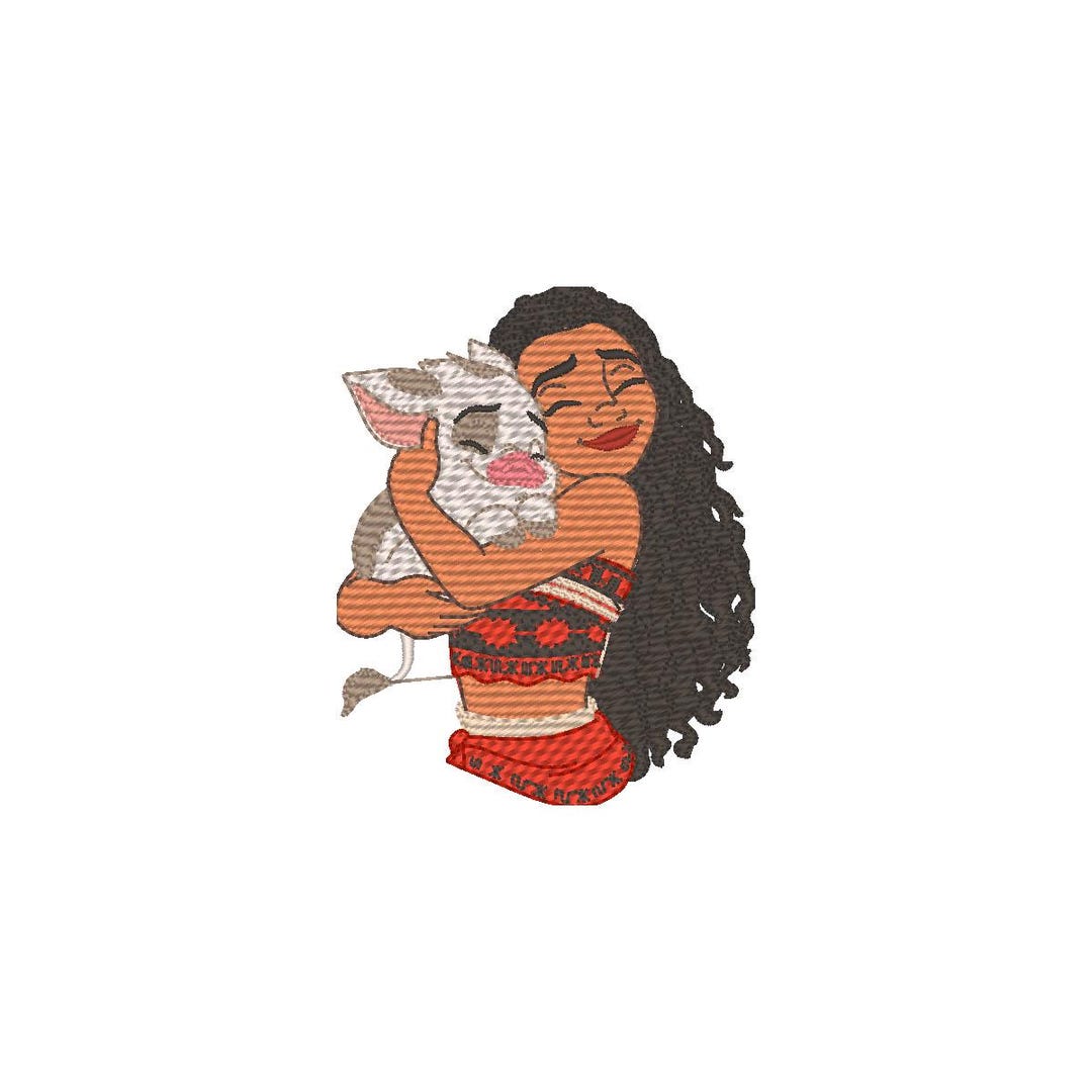 Embroidery Design Moana and Pig Pua - 3 Sizes - Etsy