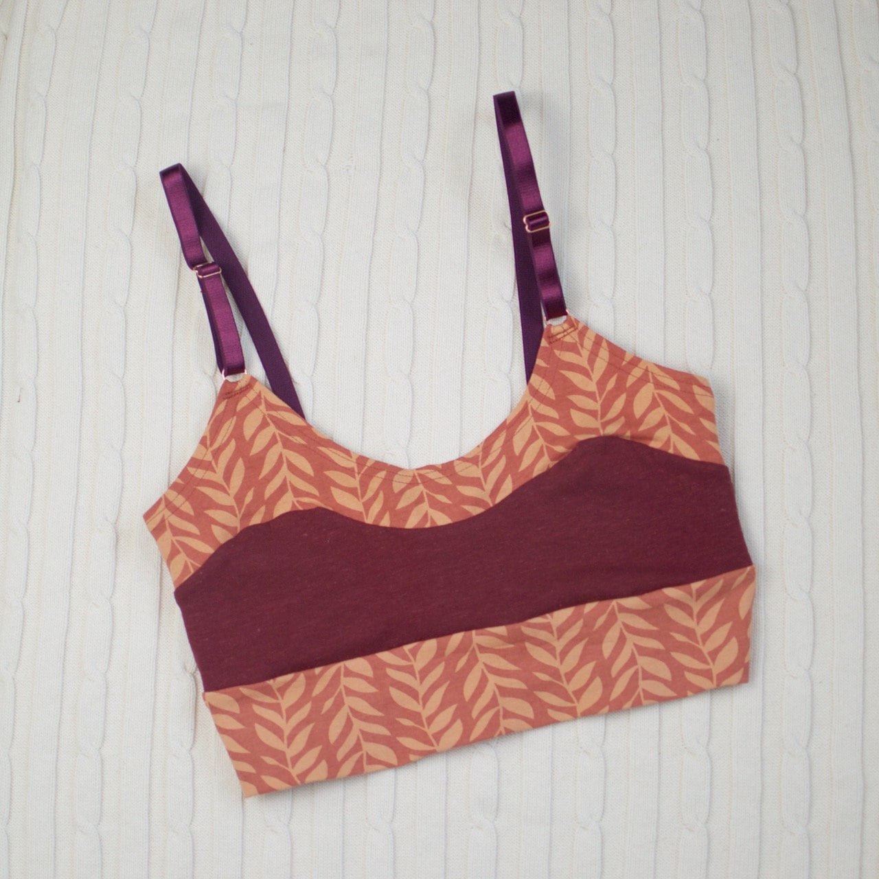 Wide band bralette Naturally dyed organic cotton bra | Etsy