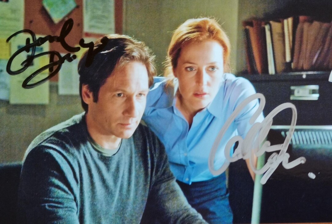 David Duchovny and Gillian Anderson, the X Files, Autograph Original ...