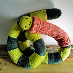 Giant Earthworm Plush With Knitted Turtleneck, Funny Fantasy Odd ...