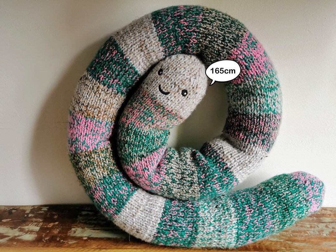 Giant Knitted Cuddling Worm Plush, Chubby Fantasy Worm, Odd Giant ...