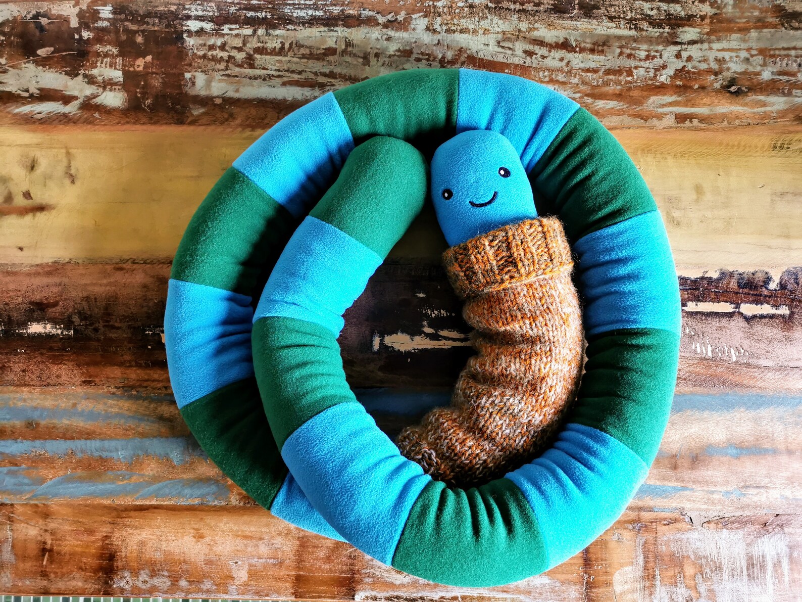 Giant Worm Plush Toy With Knitted Turtleneck 210 Cm Funny - Etsy