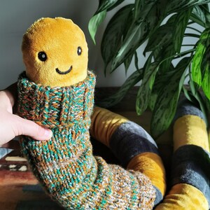 Giant Cuddling Worm Plush With Knitted Turtleneck, Fun Fantasy Creature ...