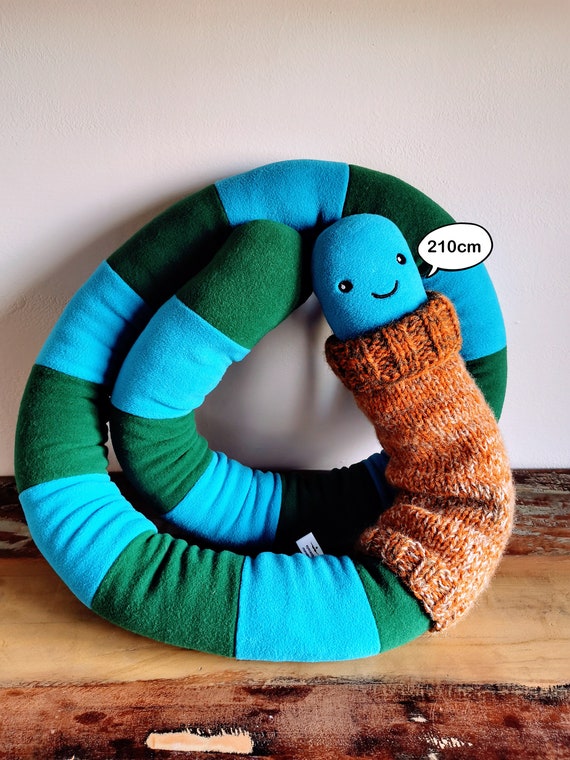 Giant Worm Plush Toy With Knitted Turtleneck 210 Cm Funny - Etsy