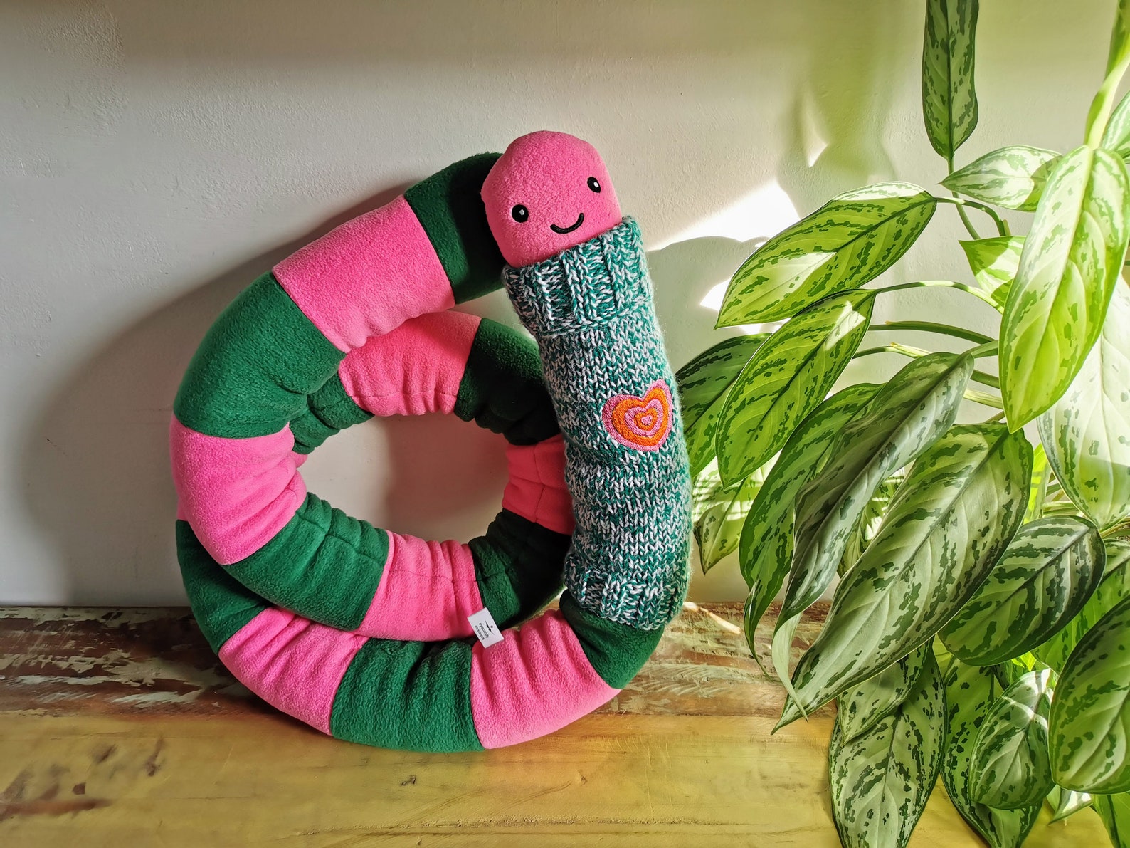 Giant Cuddling Worm Plush Dressed in Knitted Turtleneck Love - Etsy