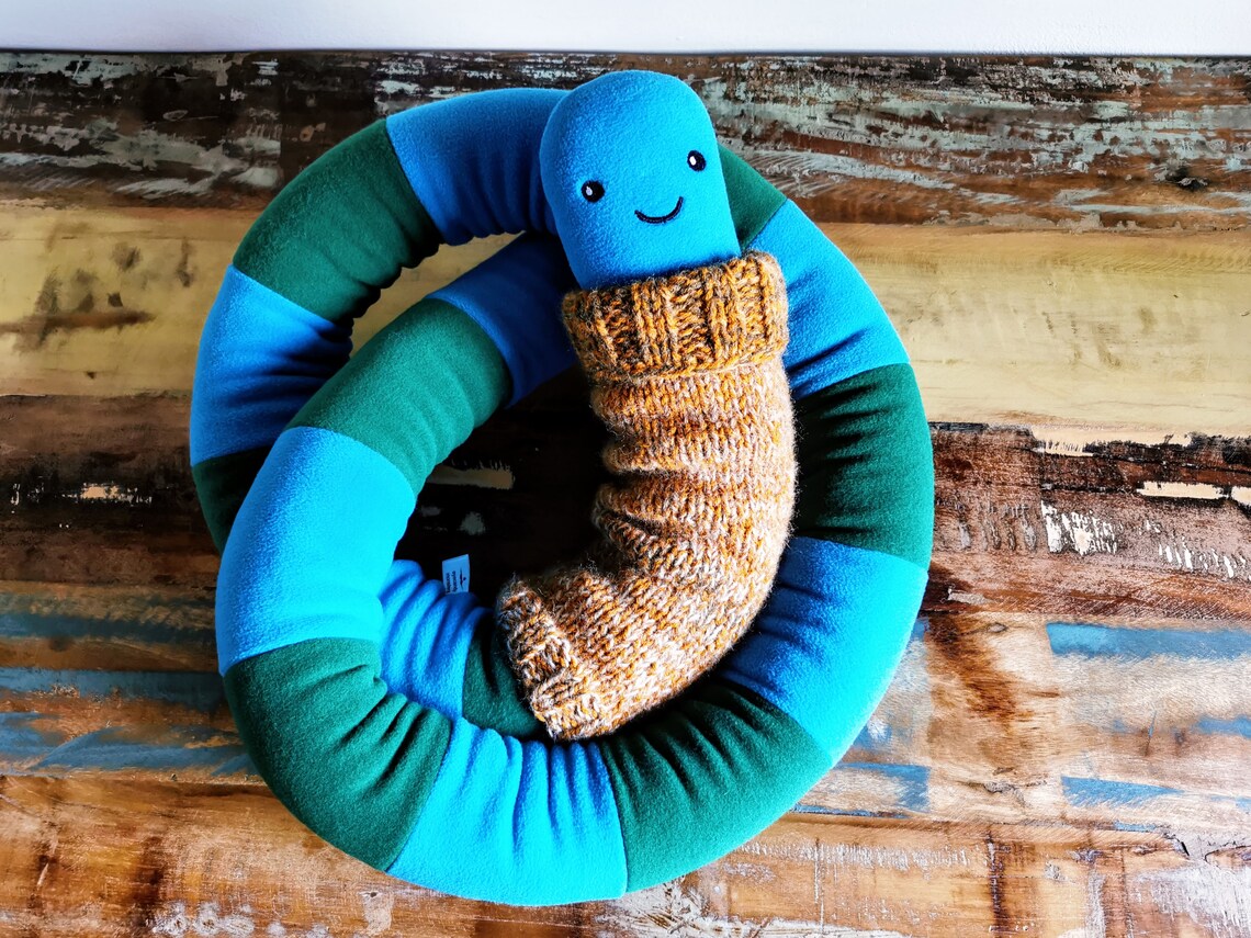 Giant Worm Plush Toy With Knitted Turtleneck 210 Cm Funny - Etsy