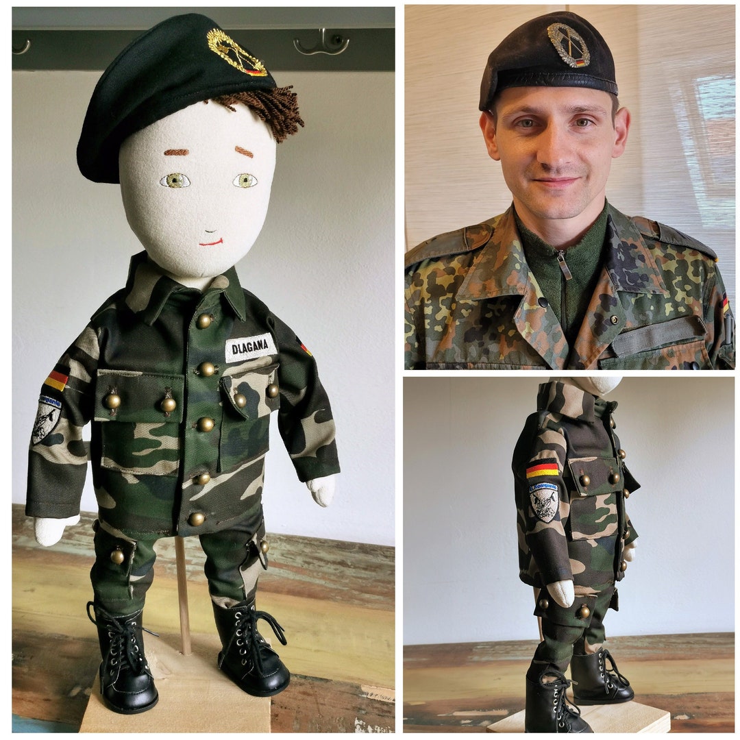 Custom Plush Doll Based on Soldier Photo, Military Doll, Mini-me ...