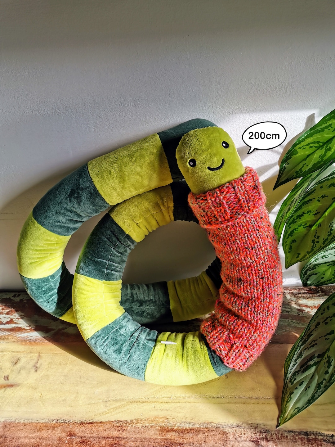 Giant Earthworm Plush With Knitted Turtleneck, Funny Fantasy Odd ...