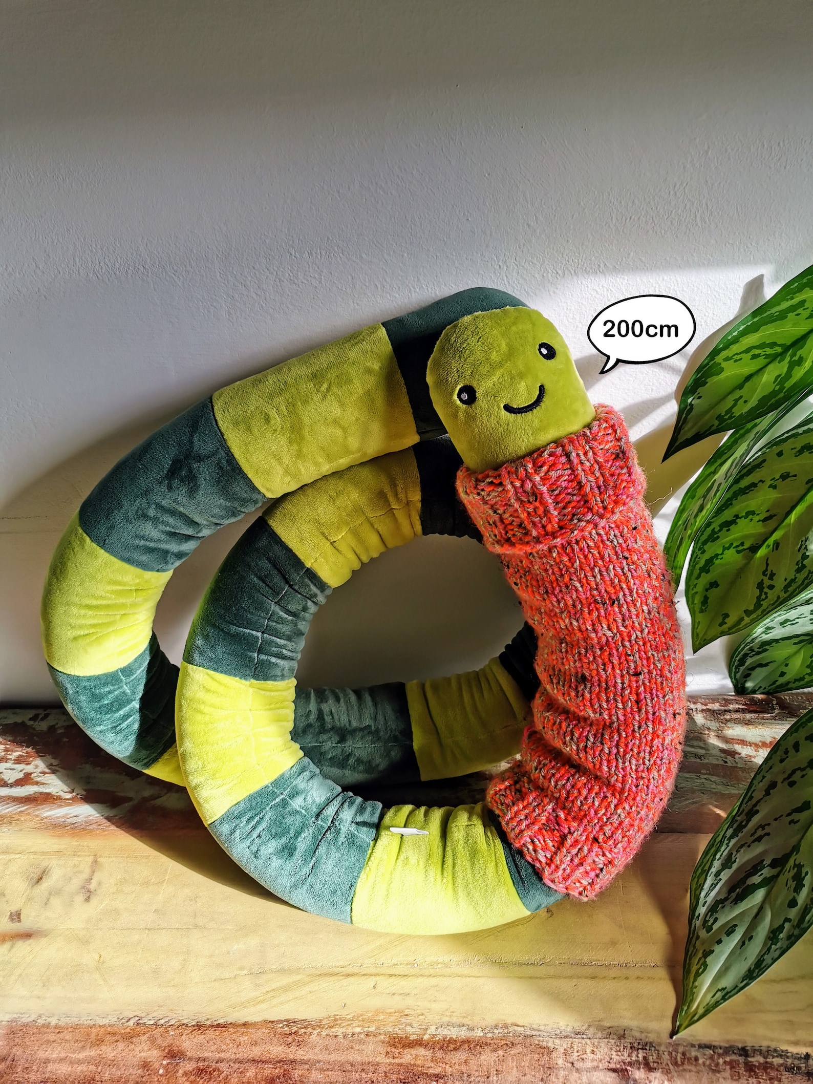 Giant Earthworm Plush With Knitted Turtleneck Funny Fantasy - Etsy