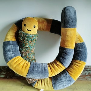 Giant Cuddling Worm Plush With Knitted Turtleneck, Fun Fantasy Creature ...