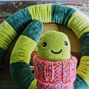 Giant Earthworm Plush With Knitted Turtleneck, Funny Fantasy Odd ...
