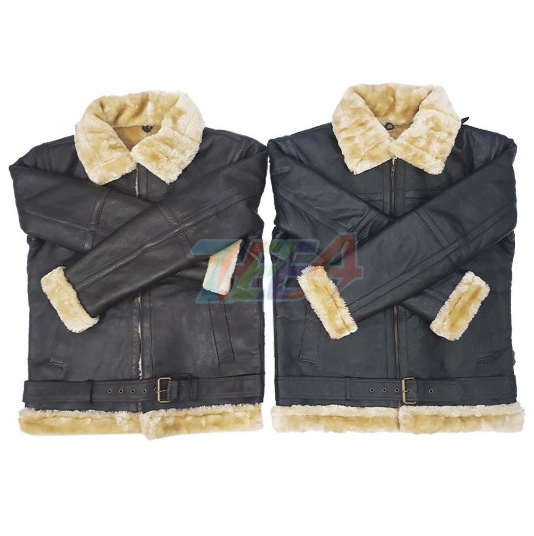 Men's RAF Aviator B3 Bomber Jacket, Sheep Skin Faux Fur Leather - Etsy