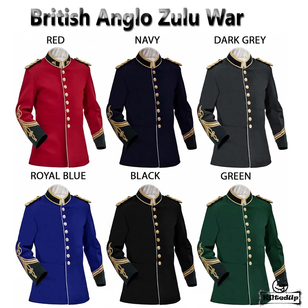 British Anglo Zulu War Officer Tunic - Red Melton Wool Uniform ...