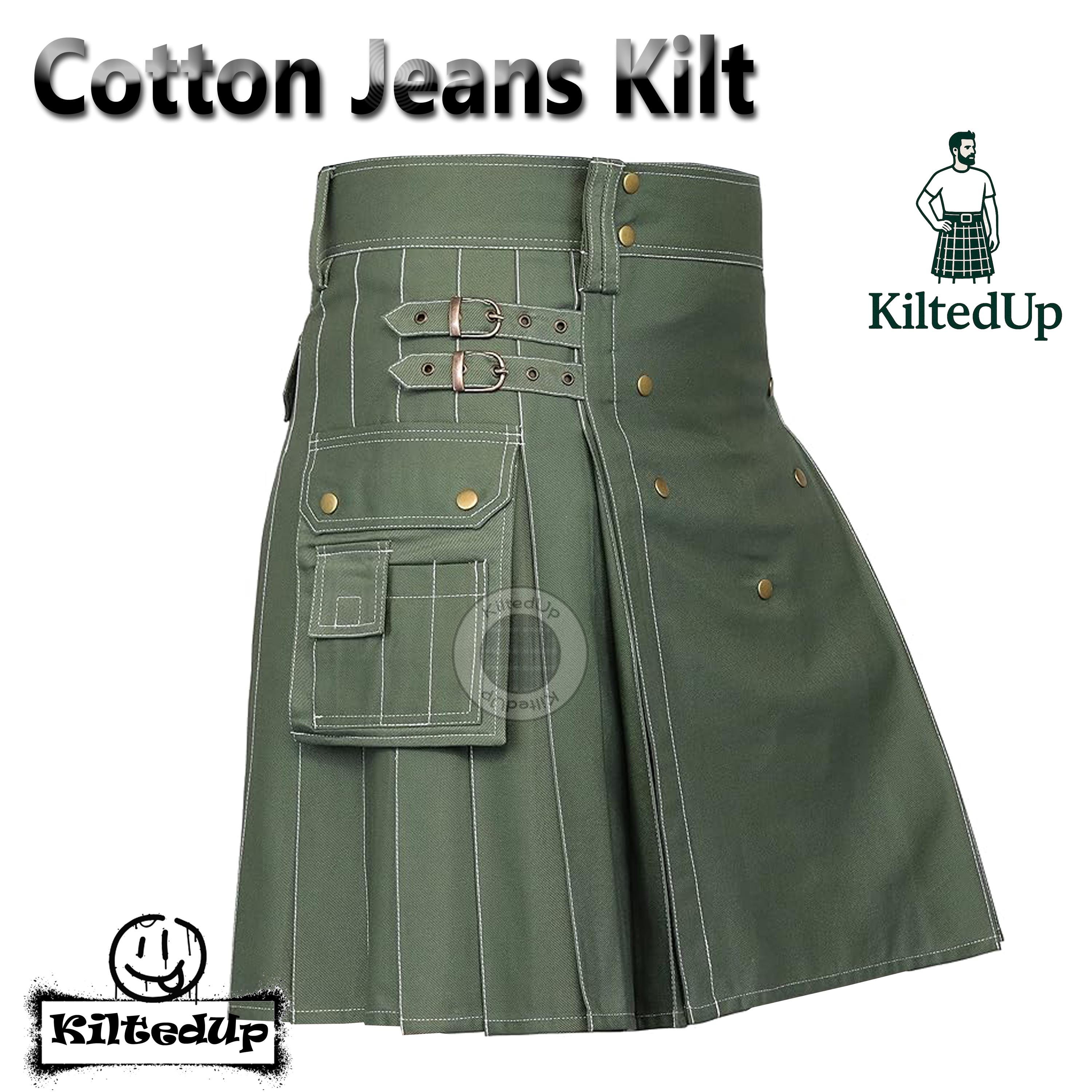 Heavy Duty Black Utility Kilt | Men's Work Kilt With Cargo Pockets ...