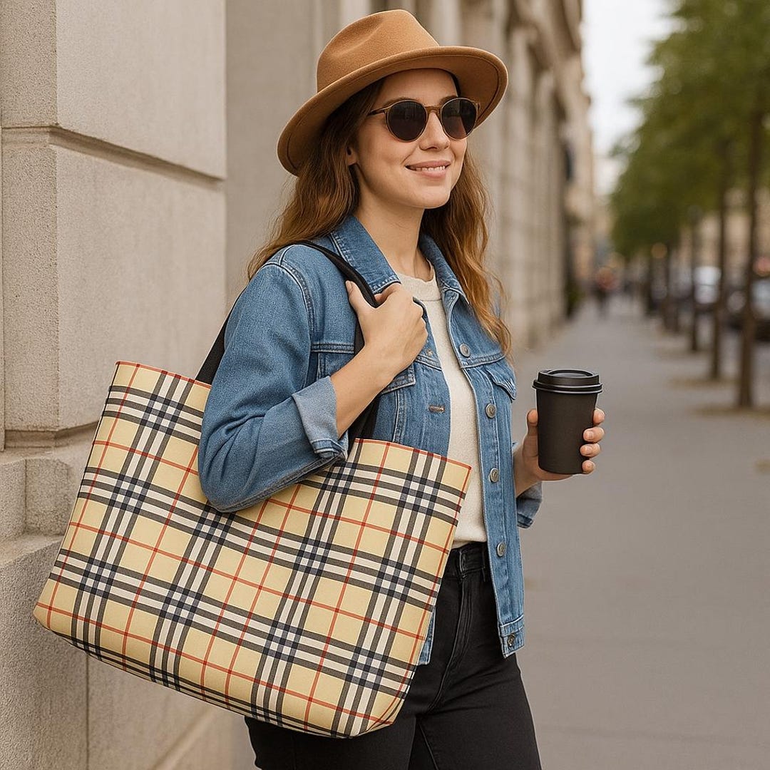 Trendy Plaid Weekender Bag Chic Everyday Carryall - Etsy