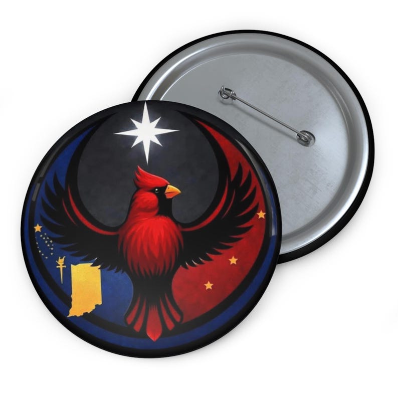 Indiana Rebel Alliance Restiance Bird Pin Button Anti ICE Activist Art ...