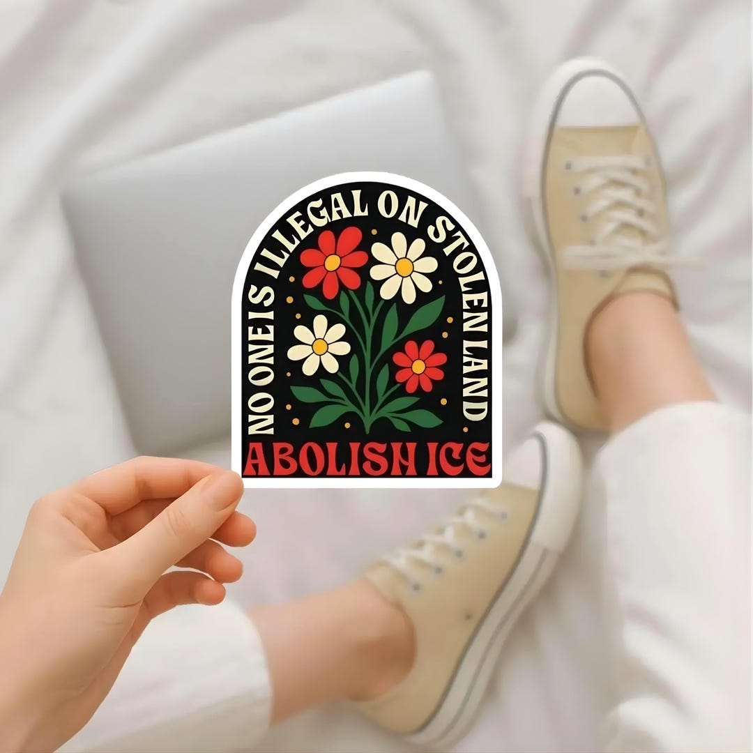 Abolish ICE No One is Illegal Sticker or Car Magnet- Activist Vinyl ...