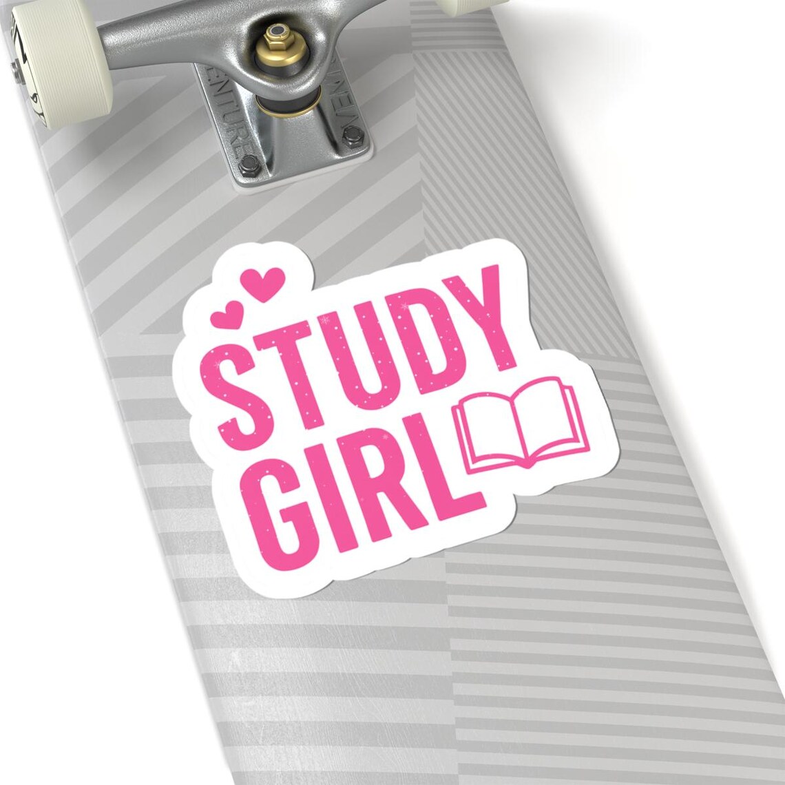 Study Girl Sticker | Pink Book Vinyl Decal, Laptop Decal - Etsy