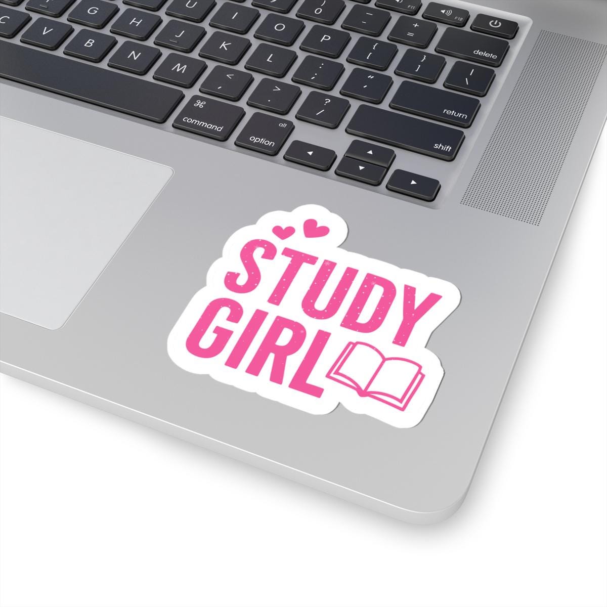 Study Girl Sticker | Pink Book Vinyl Decal, Laptop Decal - Etsy