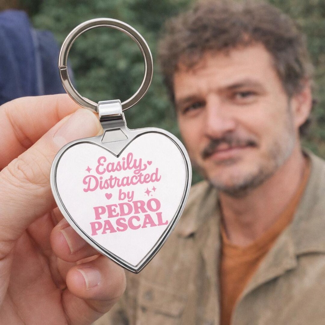 Pedro Pascal Heart Keychain | Celebrity Fandom Accessory - Etsy
