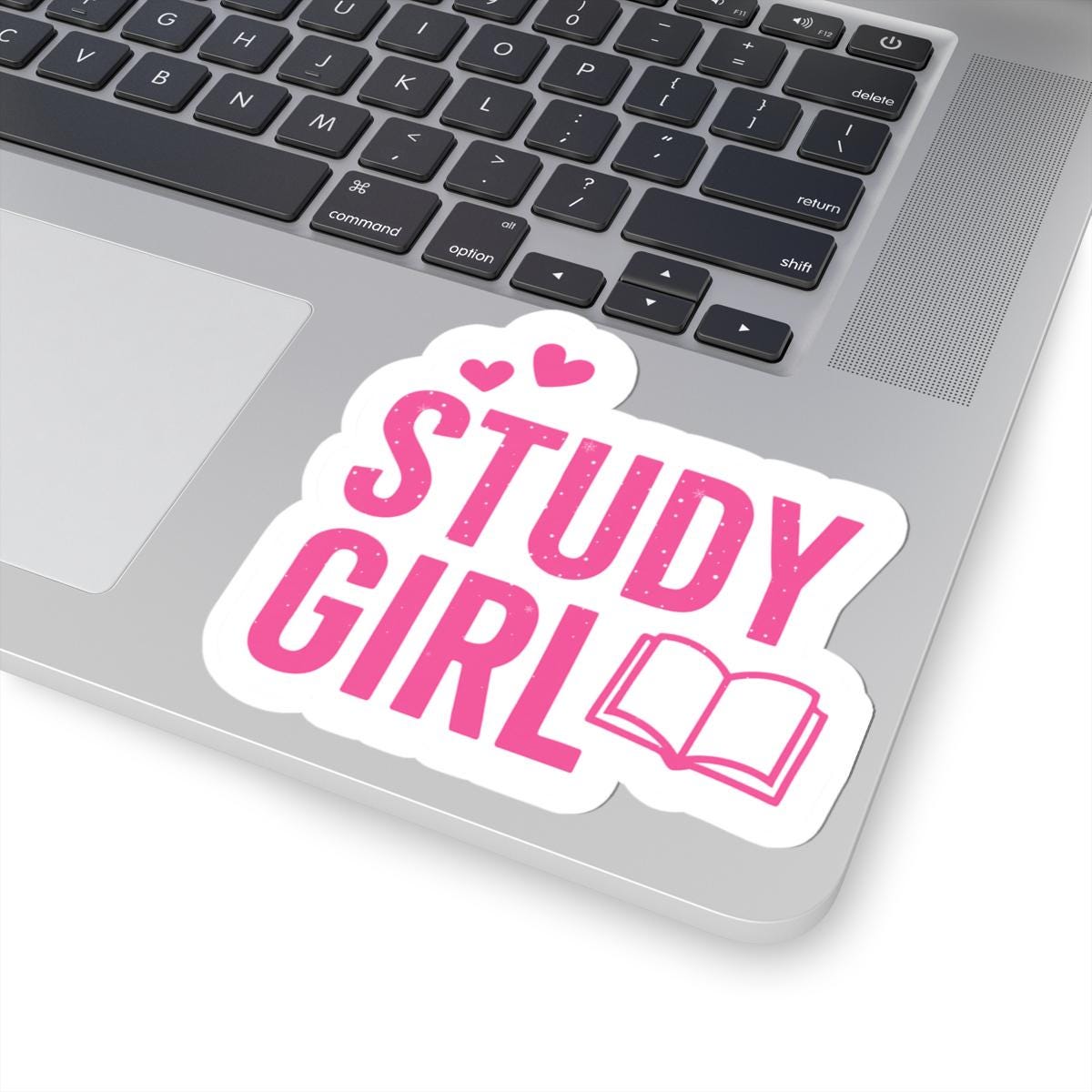 Study Girl Sticker | Pink Book Vinyl Decal, Laptop Decal - Etsy