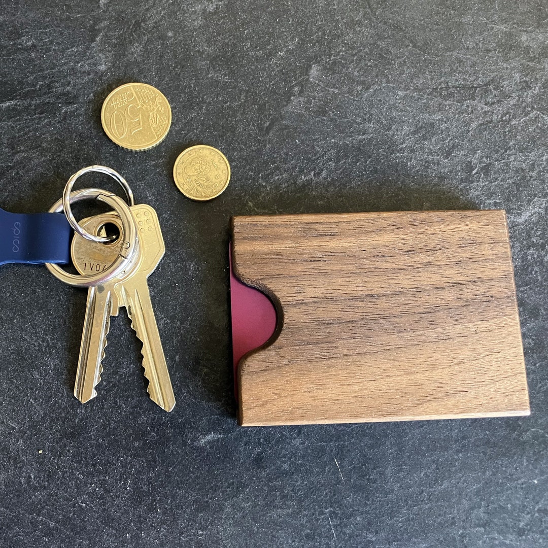 WOODINNI Wallnut, Wooden Wallet, Personalized FREE, Credit Card Holder ...