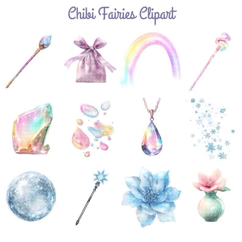 Fairy Png Bundle Chibi Fairy Digital Download Kawaii Fantasy Clipart ...
