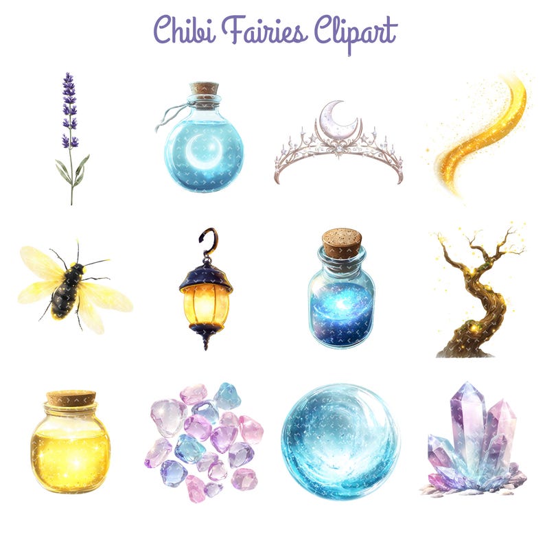 Fairy Png Bundle Chibi Fairy Digital Download Kawaii Fantasy Clipart ...