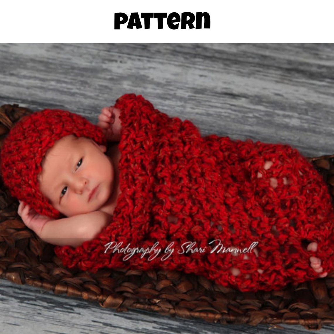 INSTANT DOWNLOAD PATTERN Baby Cocoon Hat Set Photography Prop ...