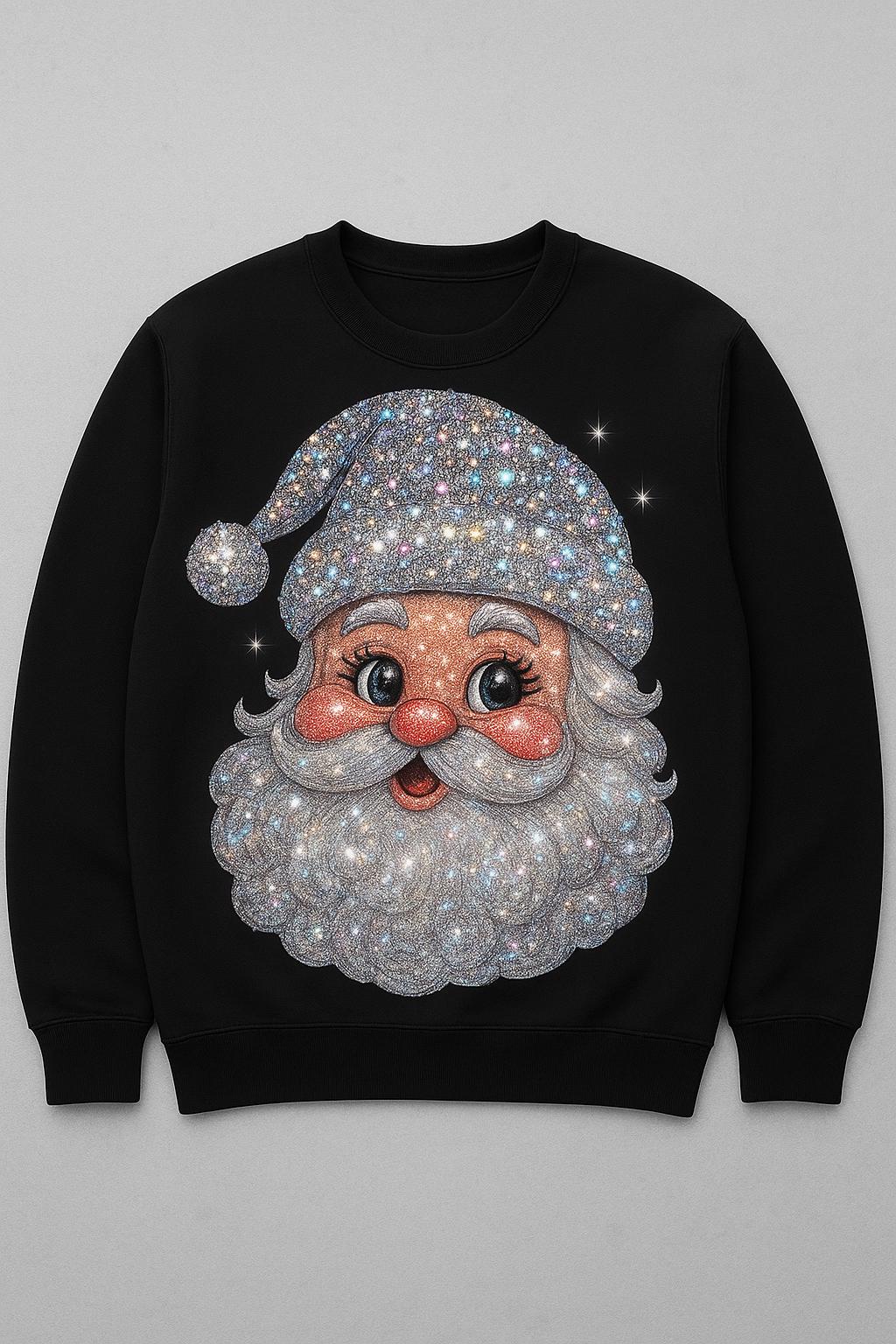 Sparkly Rhinestone Santa PNG | Christmas T-shirt Design (digital ...