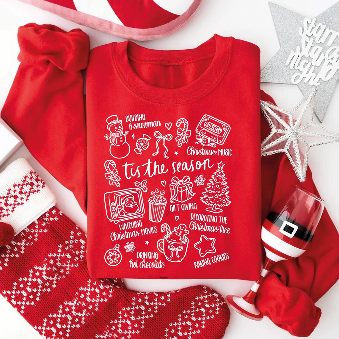 Tis the Season Collage Shirt, Christmas Collage Trendy Shirt, Merry and ...