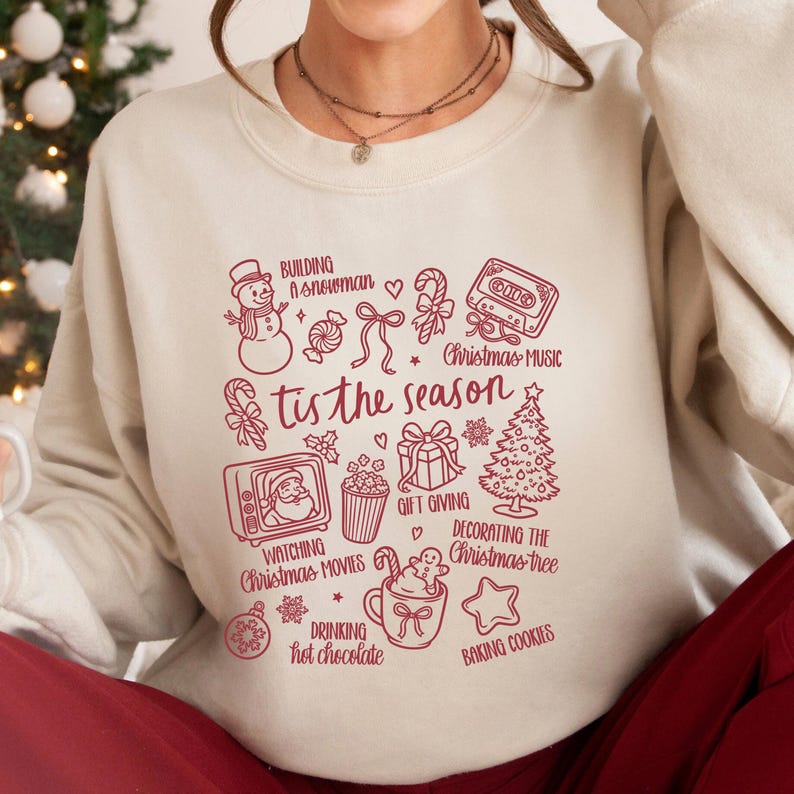 Tis the Season Collage Shirt, Christmas Collage Trendy Shirt, Merry and ...