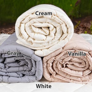 Natural Wool Quilt With Cotton Cover, 100% Wool Duvet, Hypoallergenic ...