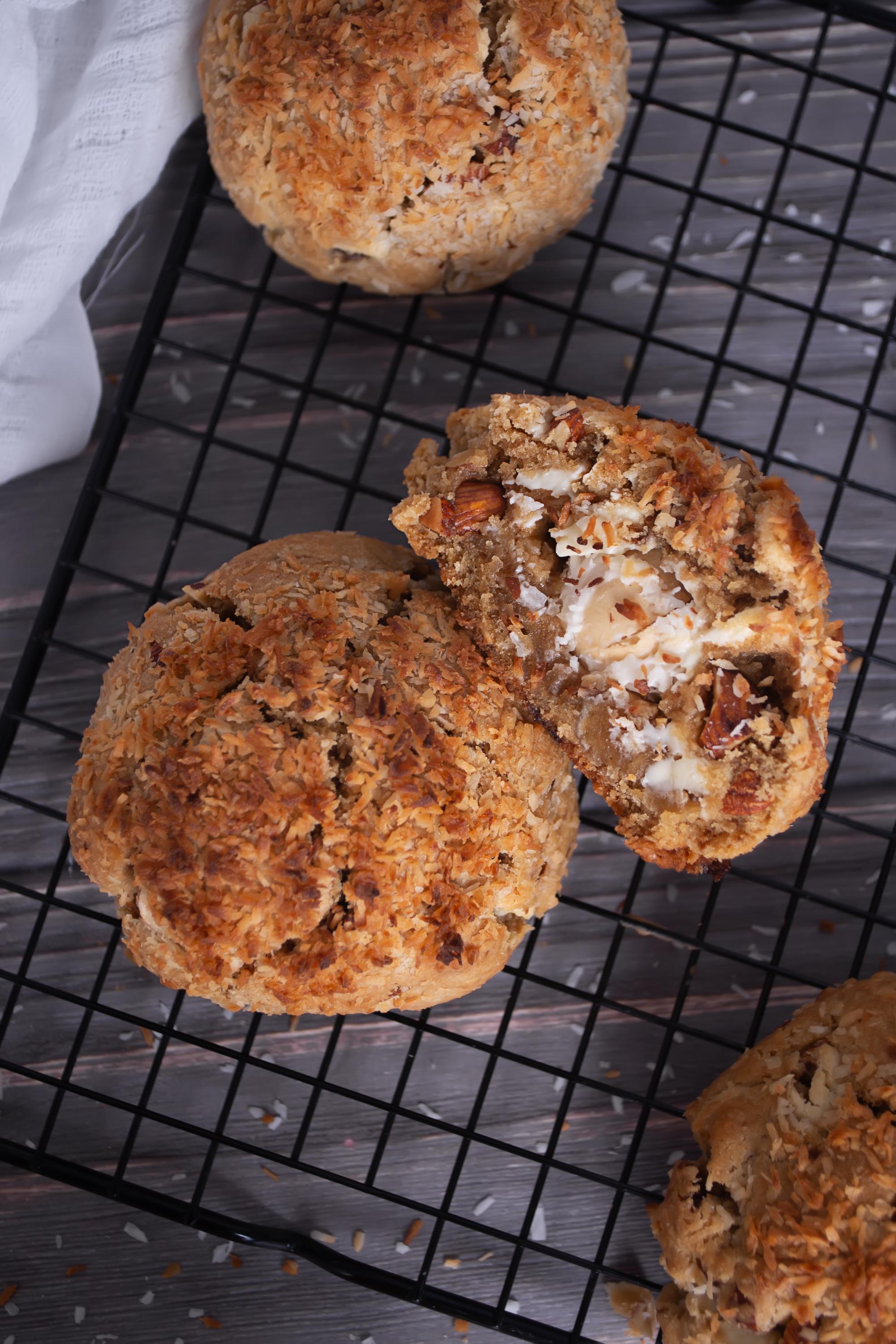 Raffaello Stuffed Coconut Cookies | Gourmet NY Style Cookies | Coconut ...