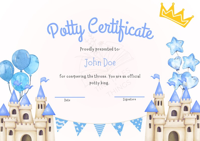 Potty Training Certificate for Kids – Printable Potty Award | Toddler ...