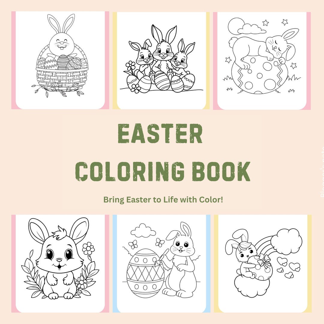 Easter Coloring Book for Kids – Printable Easter Activity With Bunnies ...